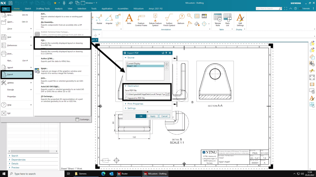 NX Drafting – Manulab – NTNU Aalesund